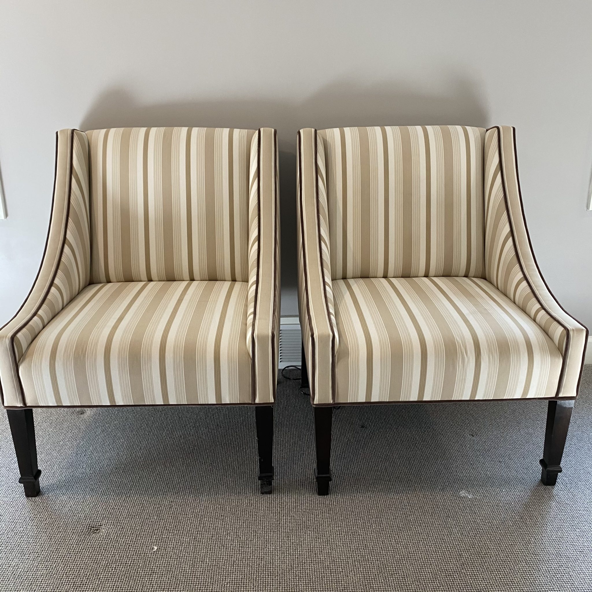 Striped Contemporary Wing Chair (2 of 2) - Changover Sales